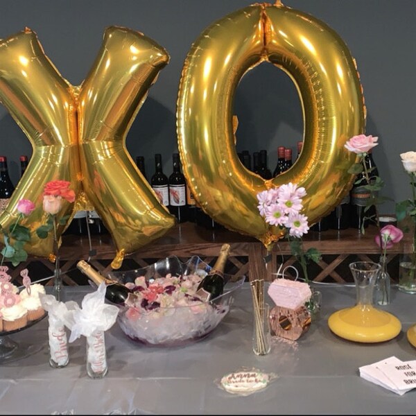 Giant XO Balloons - 34" Inch Gold/silver/magenta Mylar Balloons in ...