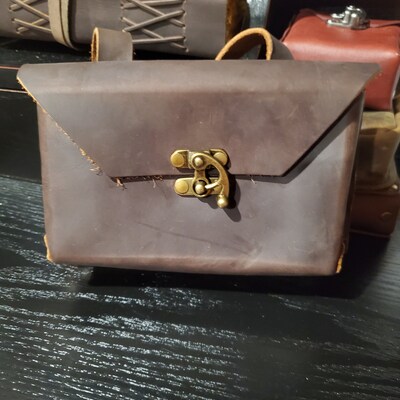 Leather Rectangle Pouch Large for Phones Cosplay Ren Faire Sca Larp ...