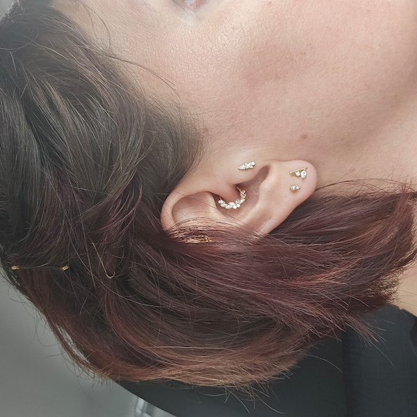 16G Gold Daith Jewelry | Cute Daith Earring Clicker | Butterfly CZ ...