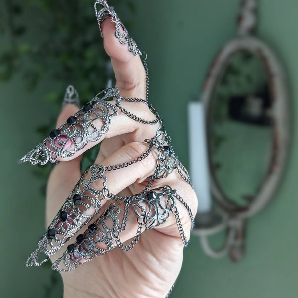 Golden Filigree Claws Nails (1pc = 1 Full Hand Piece) ~ Nails ~ Nail ...