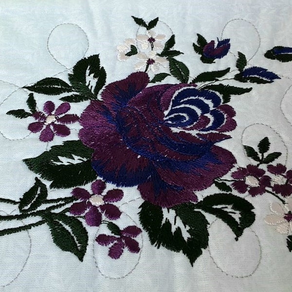 Purple Roses Embroidery Designs Flowers Embroidery Design Machine ...