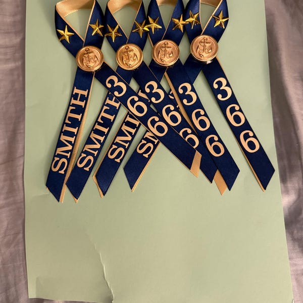 Navy Graduation Pin PIR Personalized Ribbon - Etsy