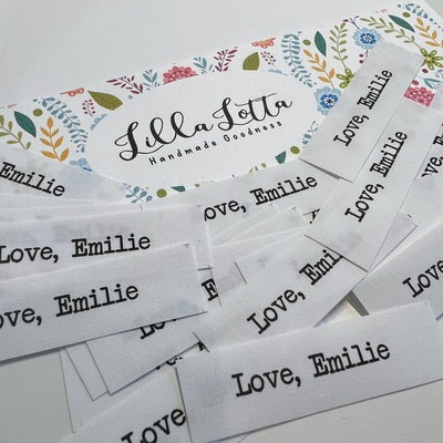 Fabric Name Tags, 30x Cotton Name Labels, Two Line Personalization ...