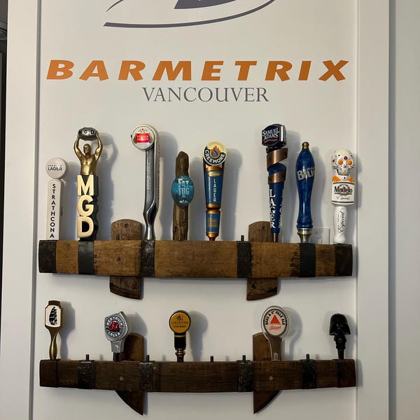 Oak Whiskey Barrel Stave Beer Tap Handle Display - 19 Handle 2 Tier - Etsy