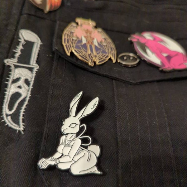 Rope Bunny Boy | Bdsm Themed Kinky Enamel Pins - Etsy