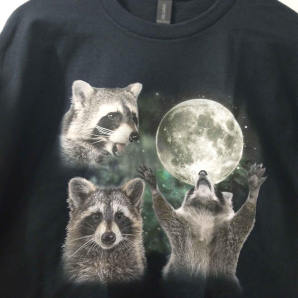 Three Raccoons Retro Graphic T-shirts, Vintage Comfort Colors® Raccoon ...