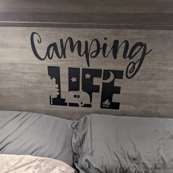 Camping Life RV Accessories Wall Stickers Decor Camper Vinyl Art Quote ...