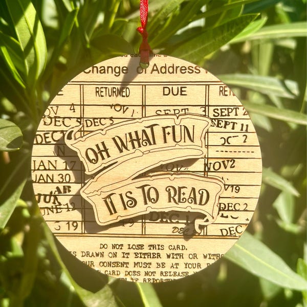 Digital File Only!! | Library Due Date Card Ornament | Library Ornament ...