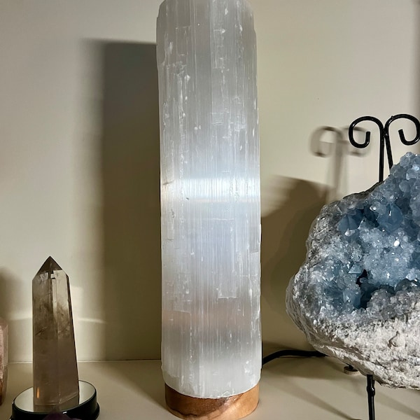 Selenite PILLAR Lamp , Moroccan Selenite Crystals , Natural Selenite ...