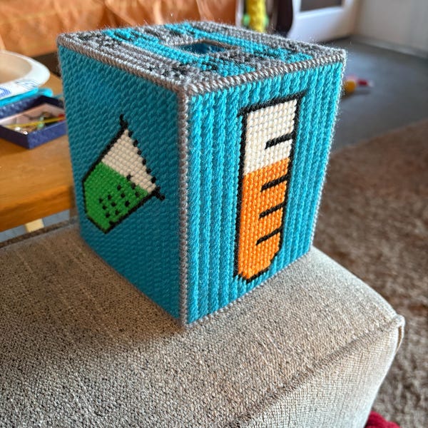 Science Tissue Box Cover Plastic Canvas Pattern - Etsy