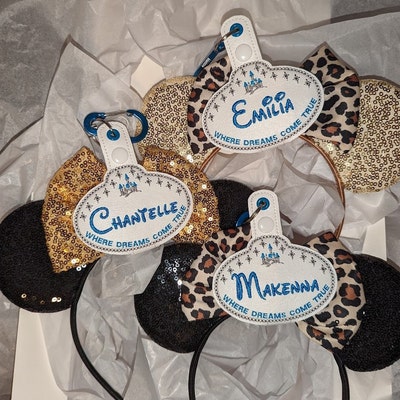 Mouse Ear Strap Personalized Ear Saver Ear Fob Cast Member Badge Style ...