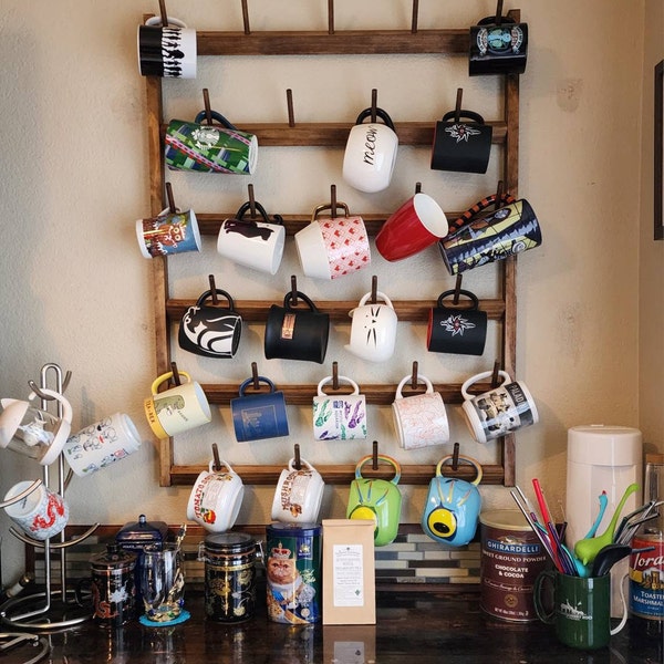 Mason Jar Storage and Display Rack, Wood Wall Rack, Glass Storage, Wood ...