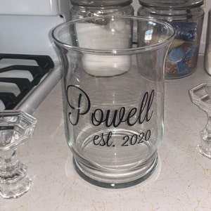 Unity Candle Holder Set Wedding Monogram Hurricane Glass Glass Candle ...