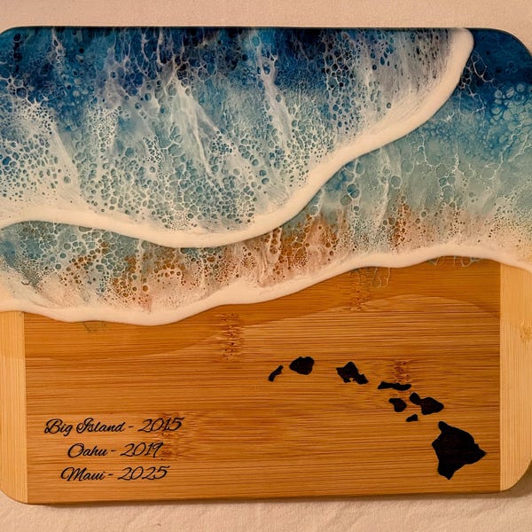 Resin Lazy Susan Made in Hawaii | Resin Ocean Tray | Lazy Susan Beach ...