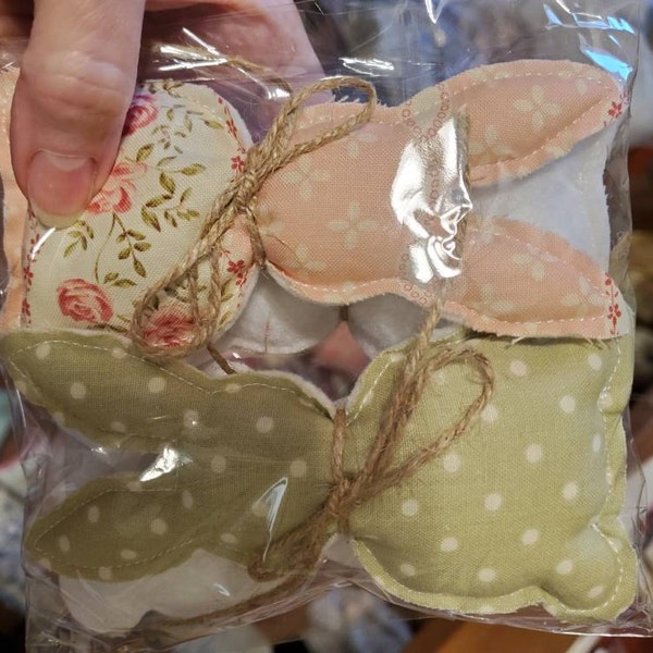 Set of Four (4) Handmade MINI Stuffed Fabric Bunnies - Shabby Chic - Etsy