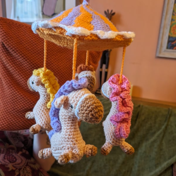 Merry Go Round Baby Mobile Crochet Pattern by Aquariwool Crochet ...
