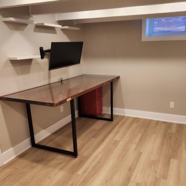 2x U Shaped Legs of Square Tubed Metal Table Legs (10" - 35" ) - Matte ...