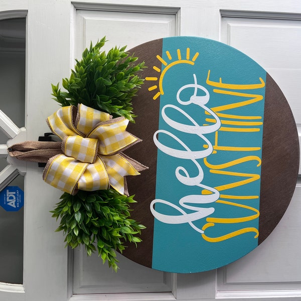 Summer Front Door Decor | Hello Sunshine | Summer Door Hanger | Summer ...
