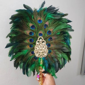 Peacock Feather Fan Bridal Fan Wedding Hand Fan Festival Feather Fan ...