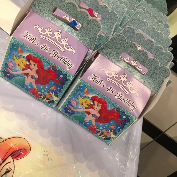 Princess Ariel Little Mermaid Birthday Personalized Gable Favor Goody ...
