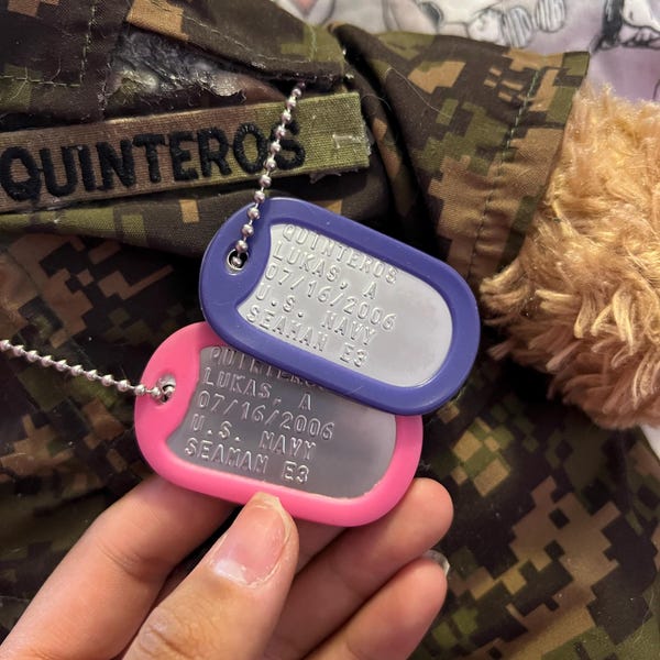 Custom Embossed Personalized Military Issue Stainless Steel Army Navy ...