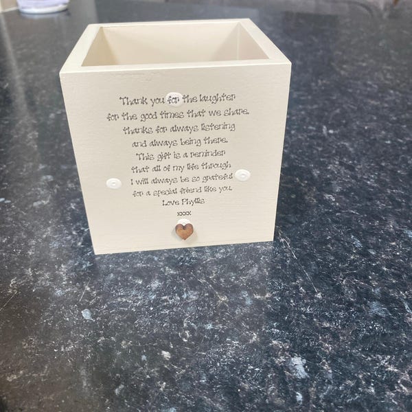 BEST FRIEND Personalised Flower / Plant Pot Special Friend Gift Shabby ...