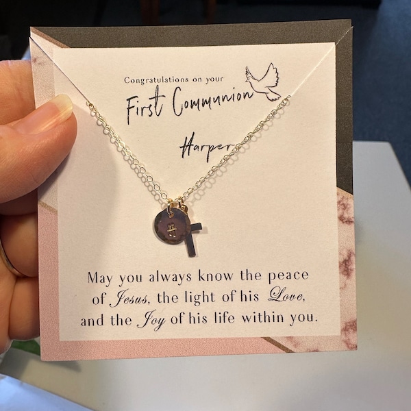 First Communion Necklace - First Communion Gift Girl - First Holy ...