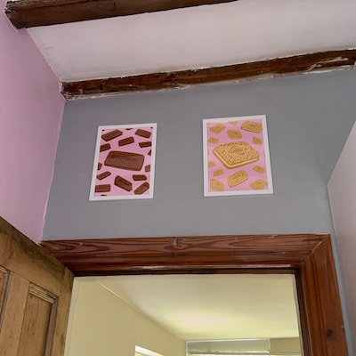 Pink and Red Wavy Wall Print Trio Trending Posters Mirrorball Funky ...