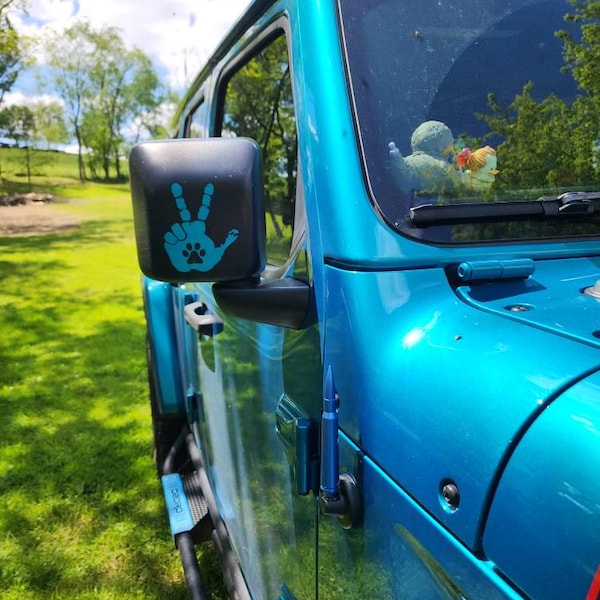 Set of 2 Sea Turtle Hand Wave Decals for Jeep Side Mirrors - Hand Wave ...