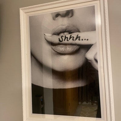 Black and White Shhh Wall Art, Monochrome Poster, Fashion Style Art ...