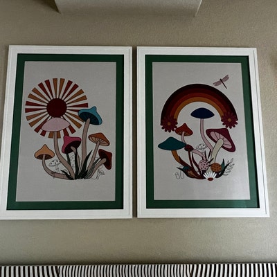 Mushroom Art 70s Wall Art Retro 70s Home Decor Mushroom - Etsy