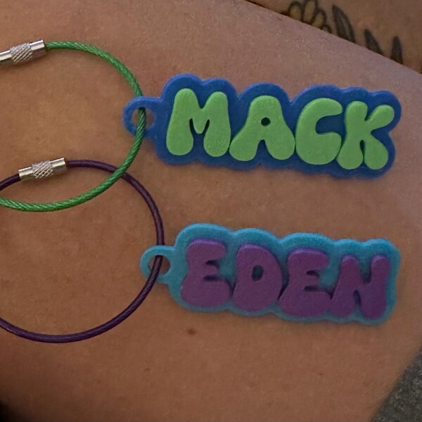 Custom Name Personalized 3D Name Tags, for Bags, Backpacks, Sports ...