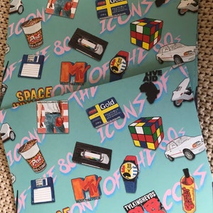 1980's Retro Gift Wrap. Wrapping Paper for Men, Women, Father's Day ...