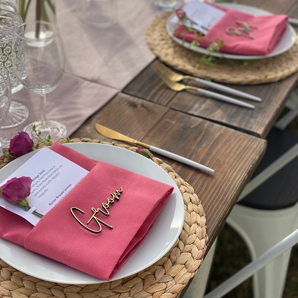 Place Setting Names for Wedding Party Formal Dinner Elegant Custom ...