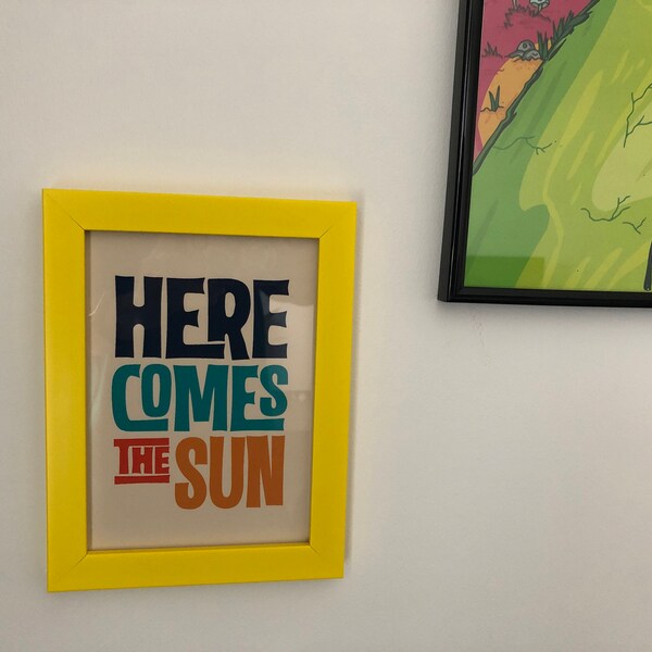 Here Comes the Sun Poster | Wall Decor | Quirky Art Print| Wall Art ...