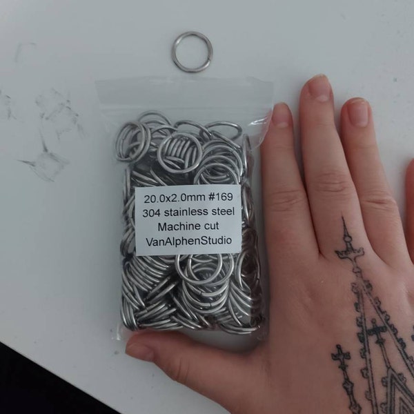 15.0x2.0mm, Stainless Steel Jump Rings, Machine Cut, Chainmaille Rings ...