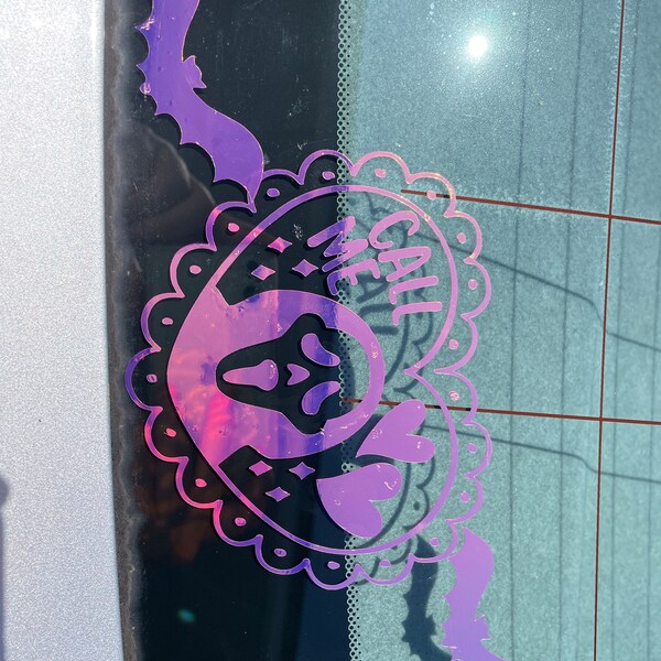 Call Me Ghost Mask Halloween Vinyl Decal - Etsy