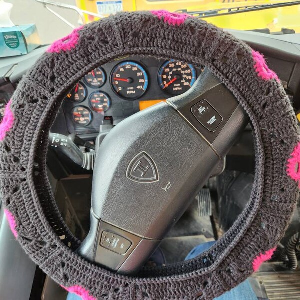 Black Glow-in-the-dark Skull Steering Wheel Cover (custom Colors Upon ...