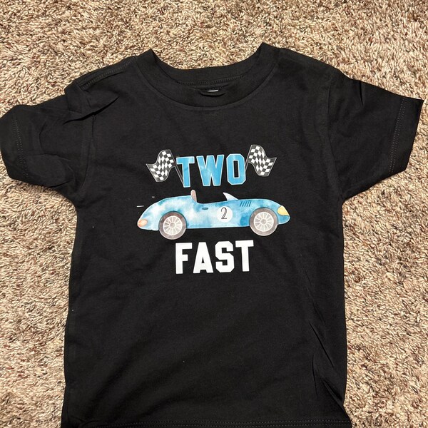 Two Fast Race Car Shirt, Racecar Birthday Shirt, Birthday Boy Shirt ...