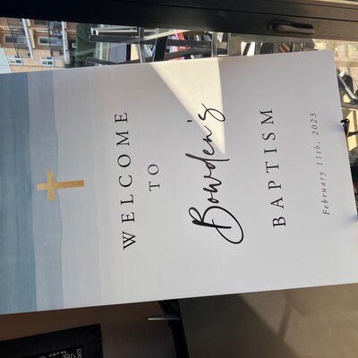 Baptism Welcome Sign Template, Light Blue Watercolor Baptism, Welcome ...