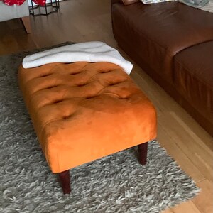 Burnt Orange Velvet Footstool 80x50x35 High,hand Made to Order,other ...