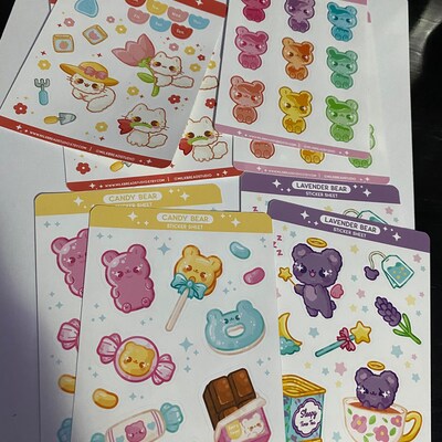 Rainbow Gummy Bear Planner Sticker Sheet, 4.5x3.25 Sticker Sheet, Candy ...