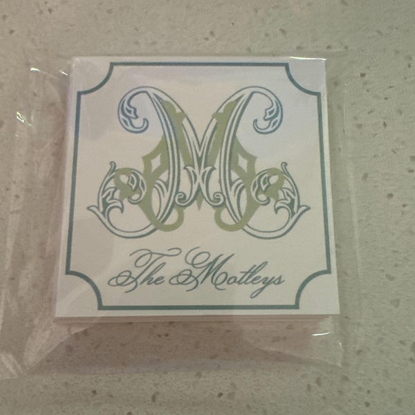 Interlocking Monogram Calling Cards | Initial Enclosure Cards | Holiday ...