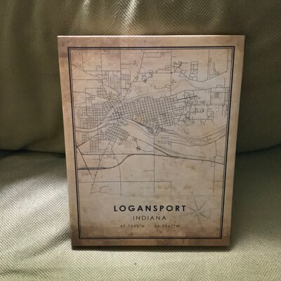 Logansport Vintage Map Print Logansport Map Indiana Map Art Logansport ...