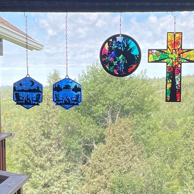 Mountain Suncatcher SVG for Glowforge Sun Catcher SVG for Laser ...