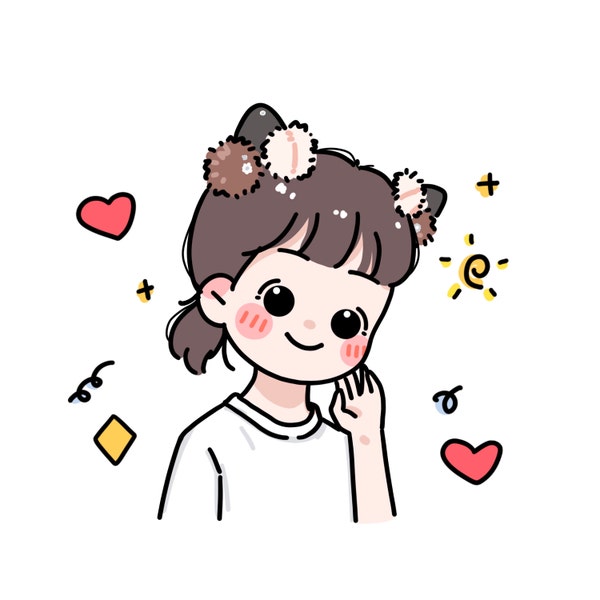 Custom Portrait From Photo Personalized Cute Cartoon Digital ...