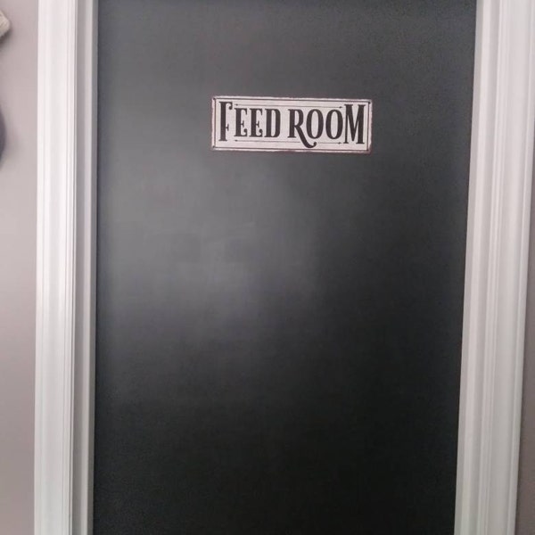 Feed Room Metal Sign - Distressed White Rustic Looking - Color Imprint ...