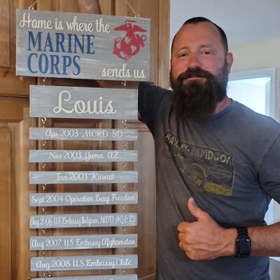 USMC Home is Where the Marine Corps Sends Us Military Duty Station Sign ...
