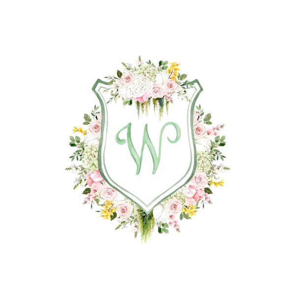 Custom Wedding Monogram Logo, Wedding Monogram, Watercolor Monogram ...