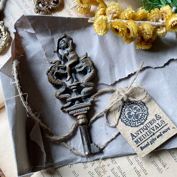 47" (120cm) Antique Wrought Iron Chain, Old Rusty Chain, Authentic ...